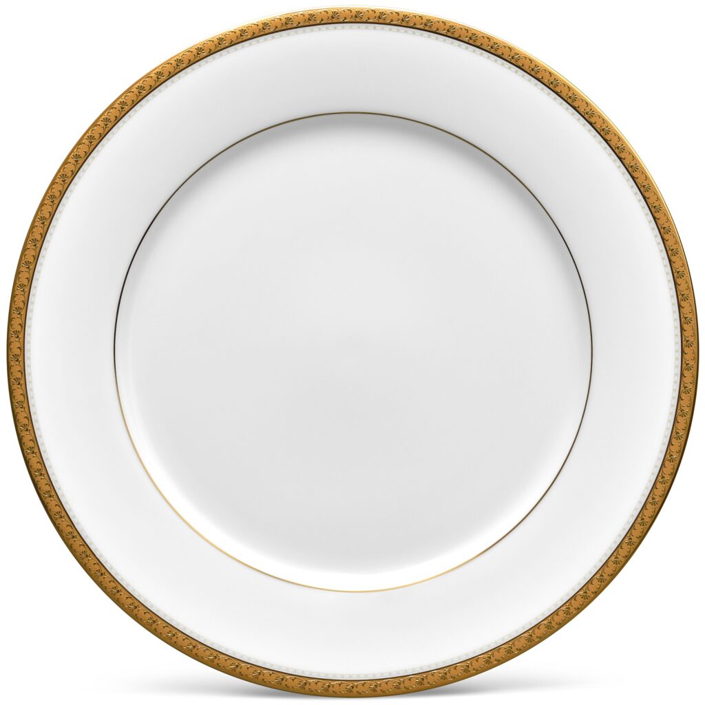 Charlotta Gold Fine Porcelain Microwave Safe 27cm Plate - Noritake ...